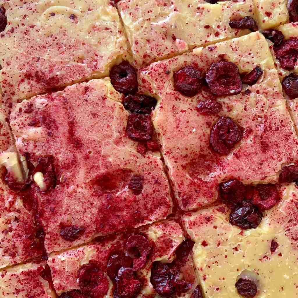 Cherry Fudge Slab: Delicious Artisan Fudge with Cherry Pieces